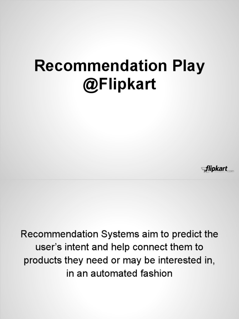 Flipkart Recommendation | PDF | Map Reduce | Scalability