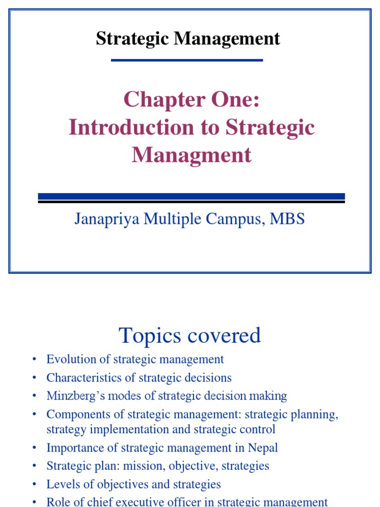 Unit 1 | PDF | Strategic Management | Strategic Planning