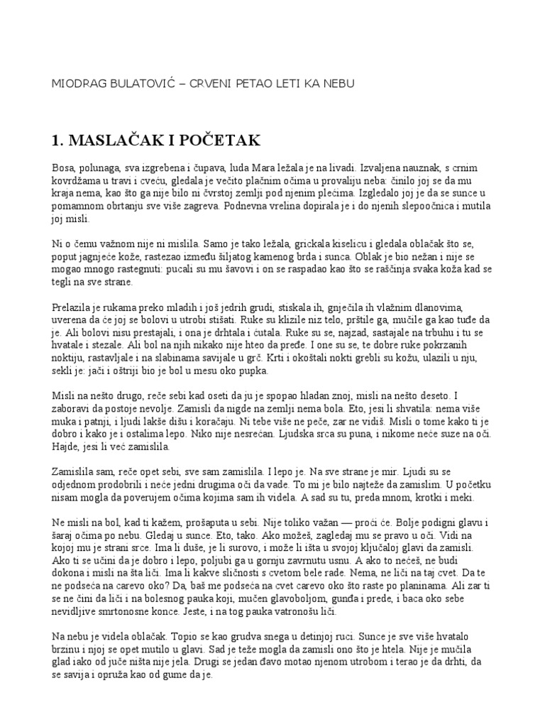 Miodrag Bulatovic-Crveni Petao Leti Ka Nebu | PDF
