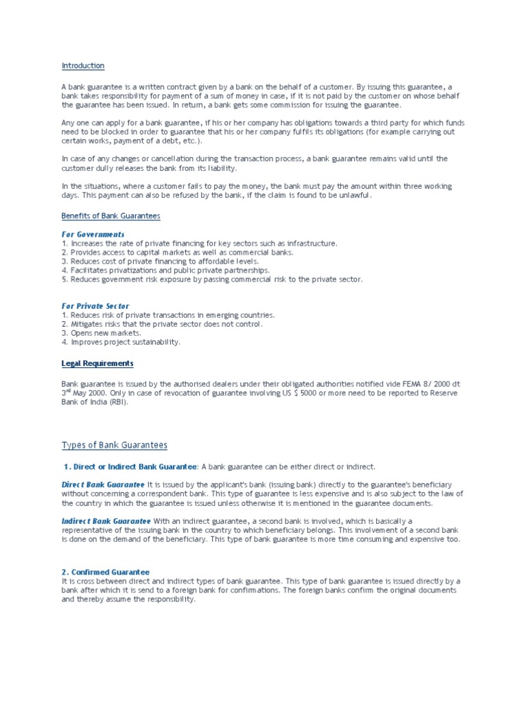 FINANCIAL GUARANTEE | Guarantee | Credit (Finance)