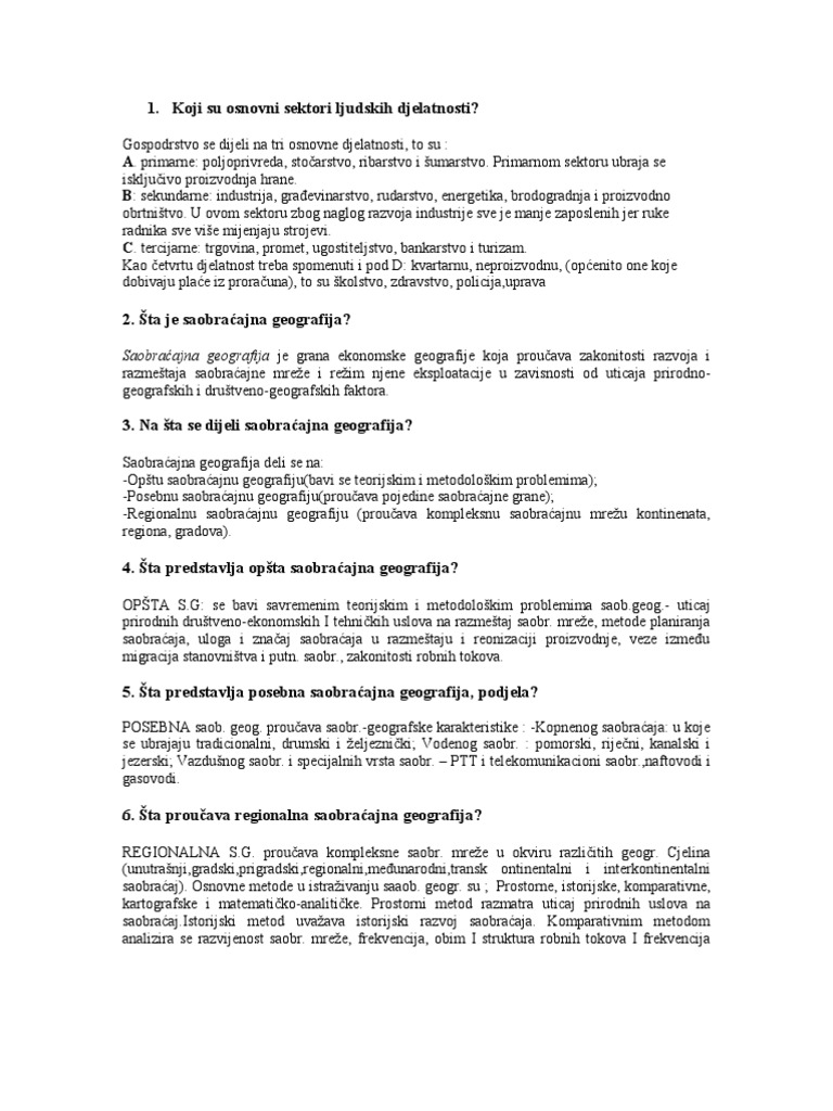 Saobracajna Geografija | PDF