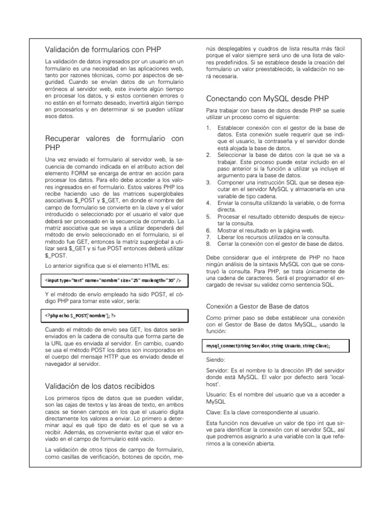 Interaccion PHP MySQL | PDF | Servidor web | Internet y web