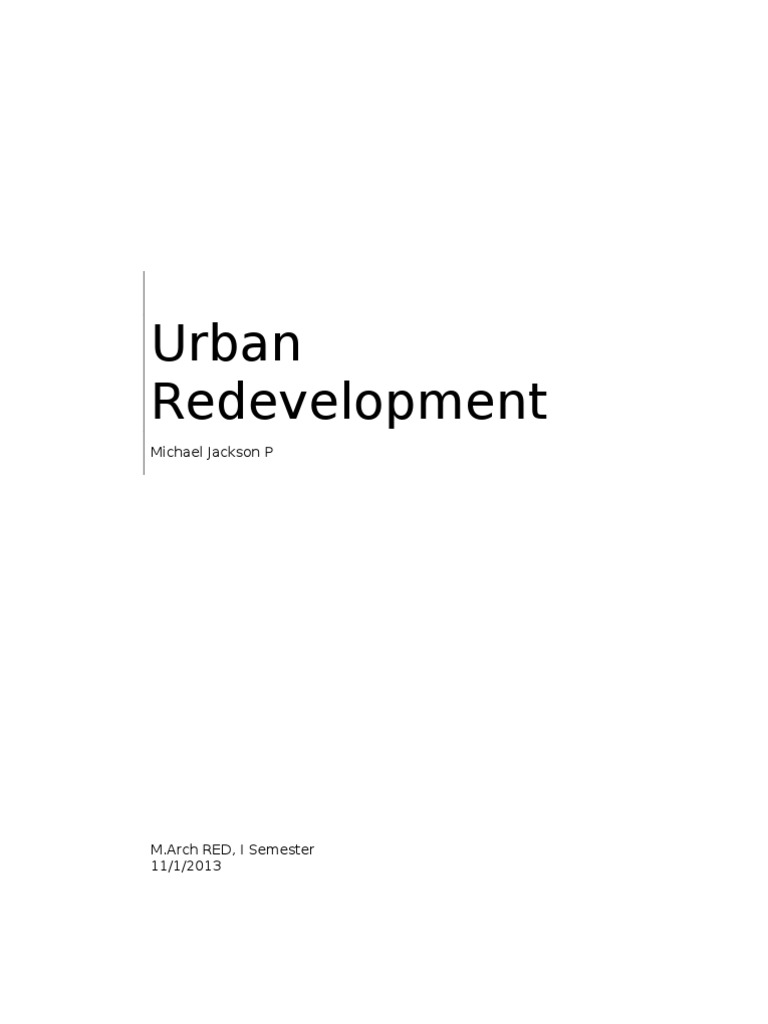 Urban Redevelopment | PDF | Redevelopment | Bangalore