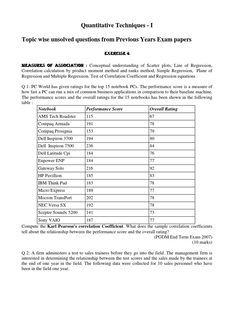 Quantitative Techniques | PDF | Regression Analysis | Linear Regression