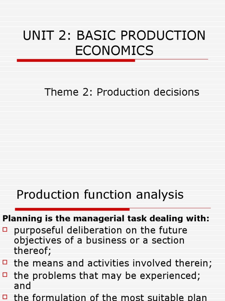 Basic Production Economics | PDF | Production Function | Economics