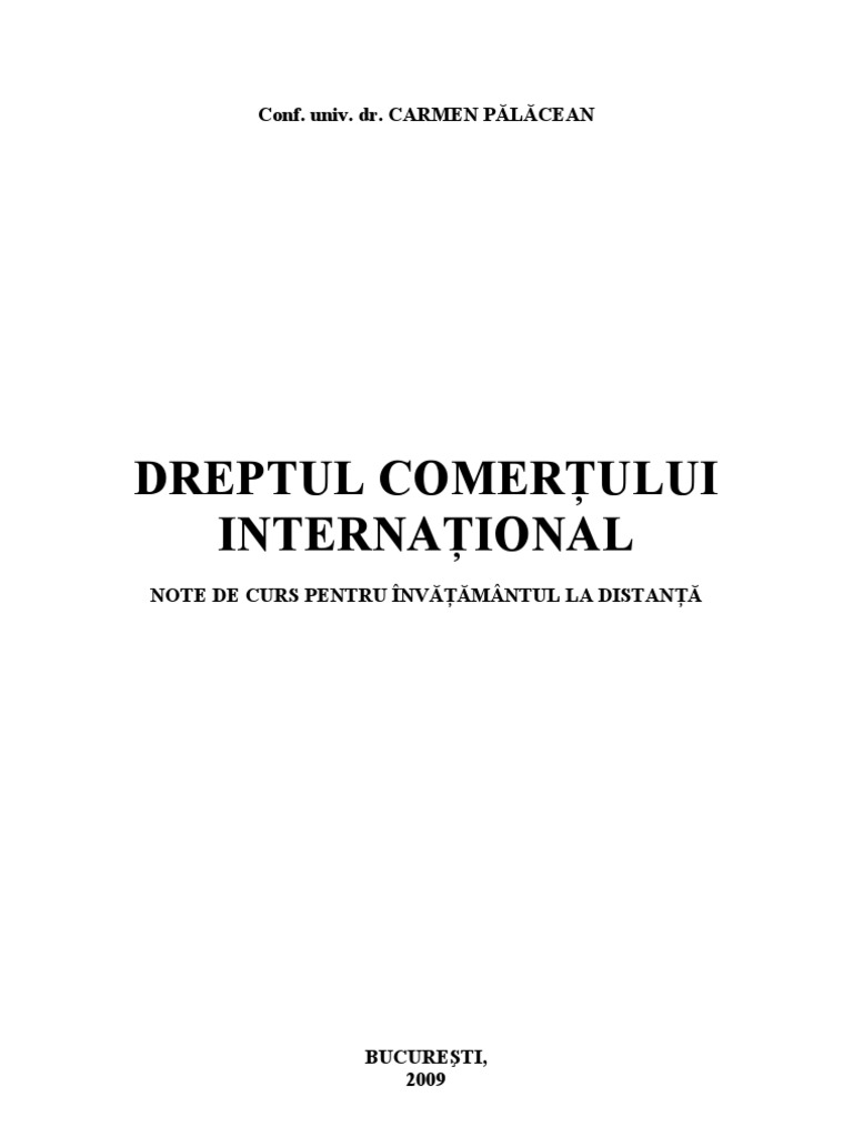 Dreptul Comertului International | PDF