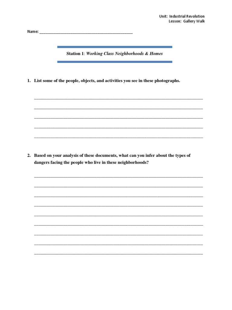Industrial Revolution Gallery Walk Activities | PDF | Oliver Twist ...