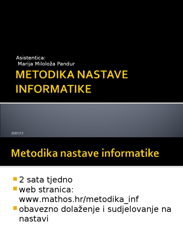 Metodika Nastave Informatike | PDF