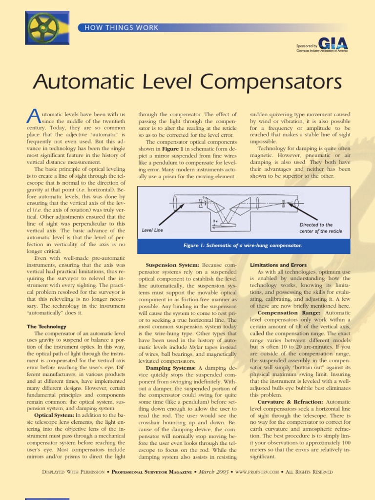 Understanding Automatic Level Compensators | PDF | Technology & Engineering