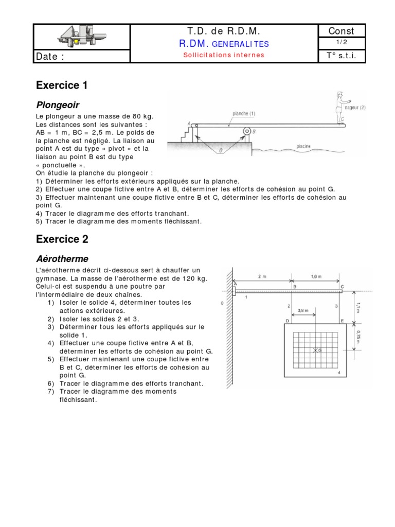 10 Rdm-Generalites TD | PDF