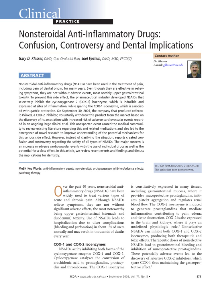 NSAIDs in Dentistry | PDF | Nonsteroidal Anti Inflammatory Drug ...