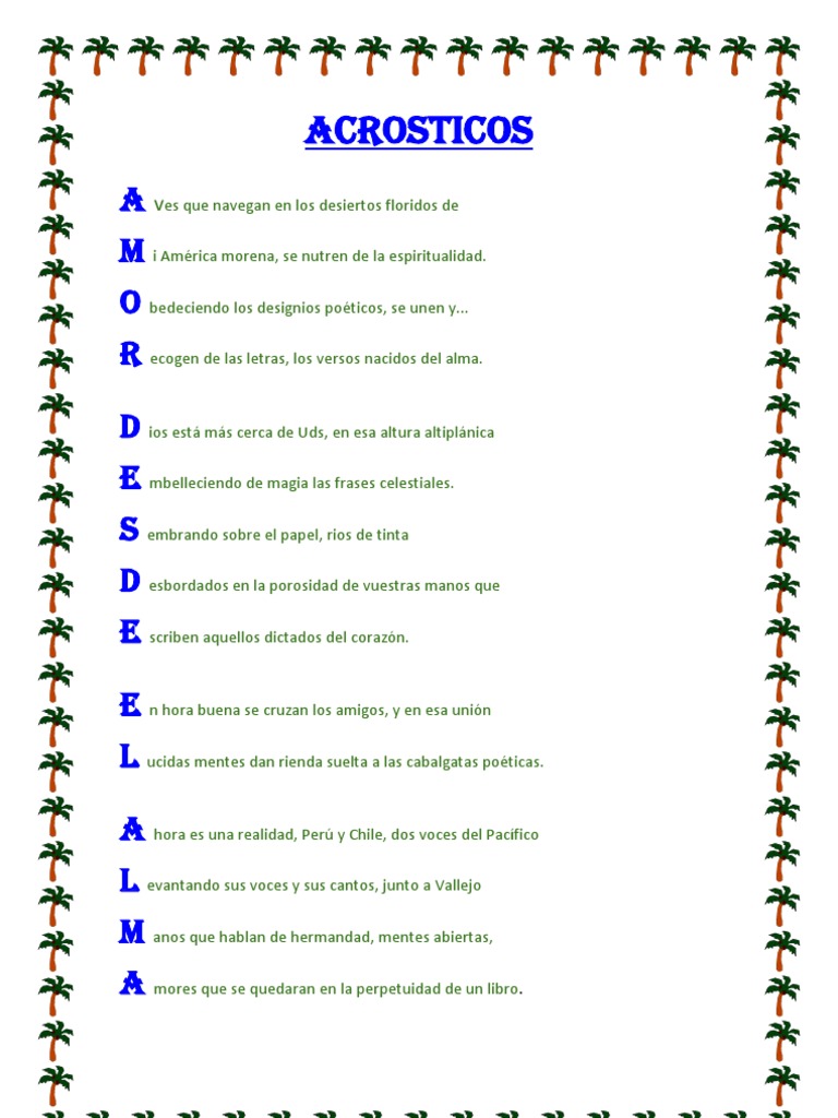 Acrosticos Poéticos y Espirituales | PDF | Poesía | Clásicos