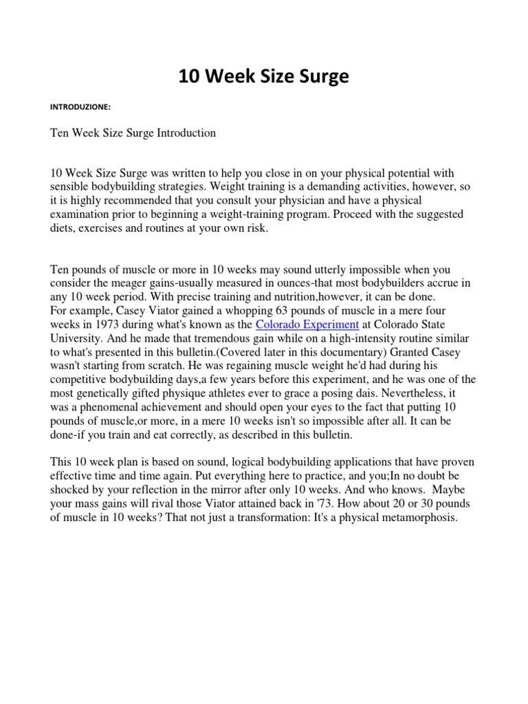 10 Week Size-Surge | PDF | Weight Training | Dietary Supplements