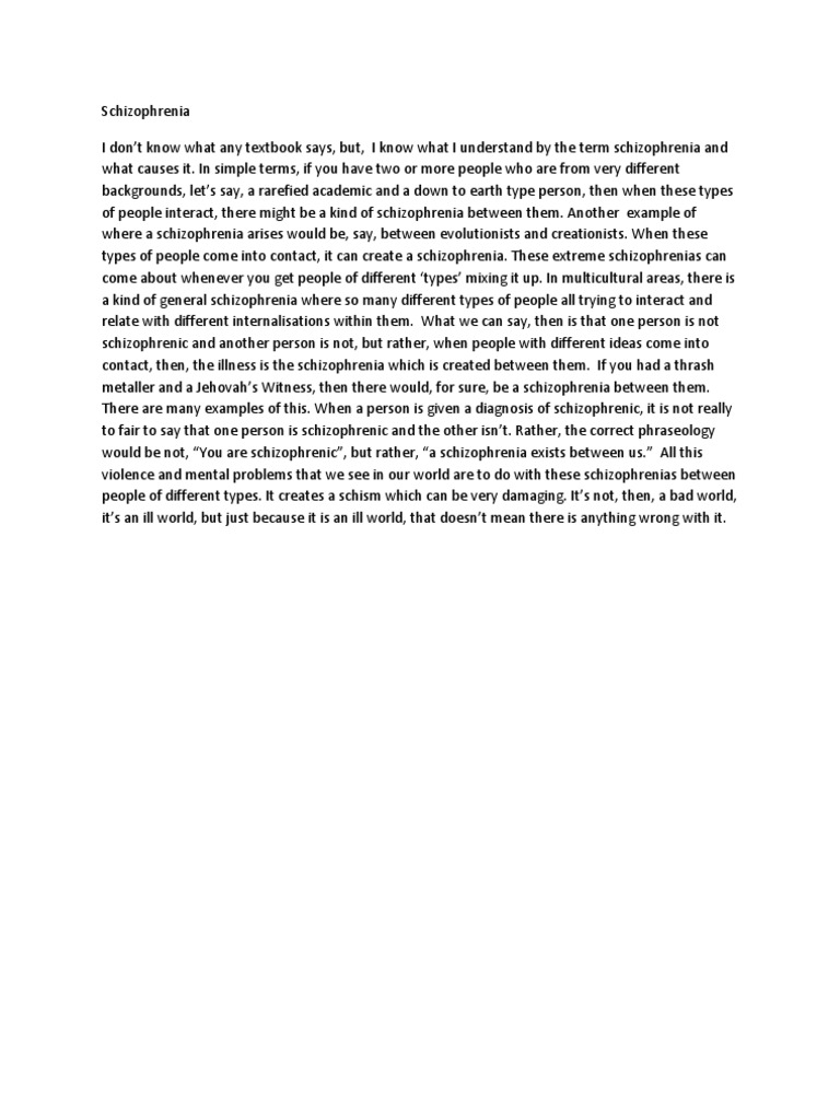 Schizophrenia | PDF | Self-Improvement | Science & Mathematics