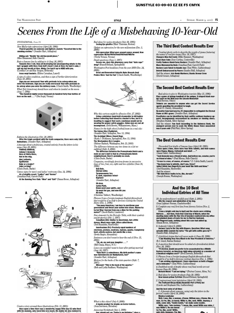 Style Invitational 10th-Anniversary Retrospective, The Washington Post ...