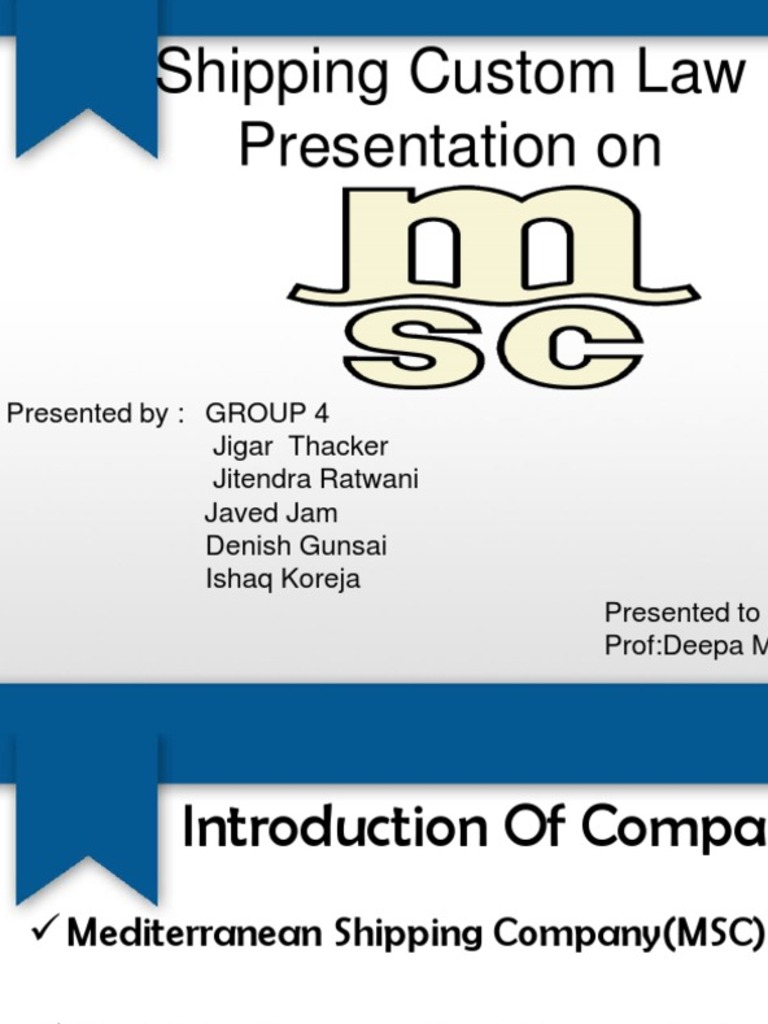 msc ppt on shipping | Bill Of Lading | Invoice