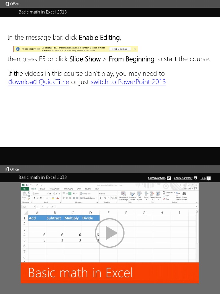 In The Message Bar, Click Enable Editing,: Download Quicktime Switch To ...