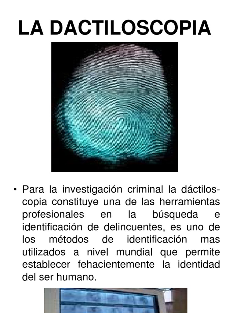 DACTILOSCOPIA II.ppt | Huella dactilar | Naturaleza