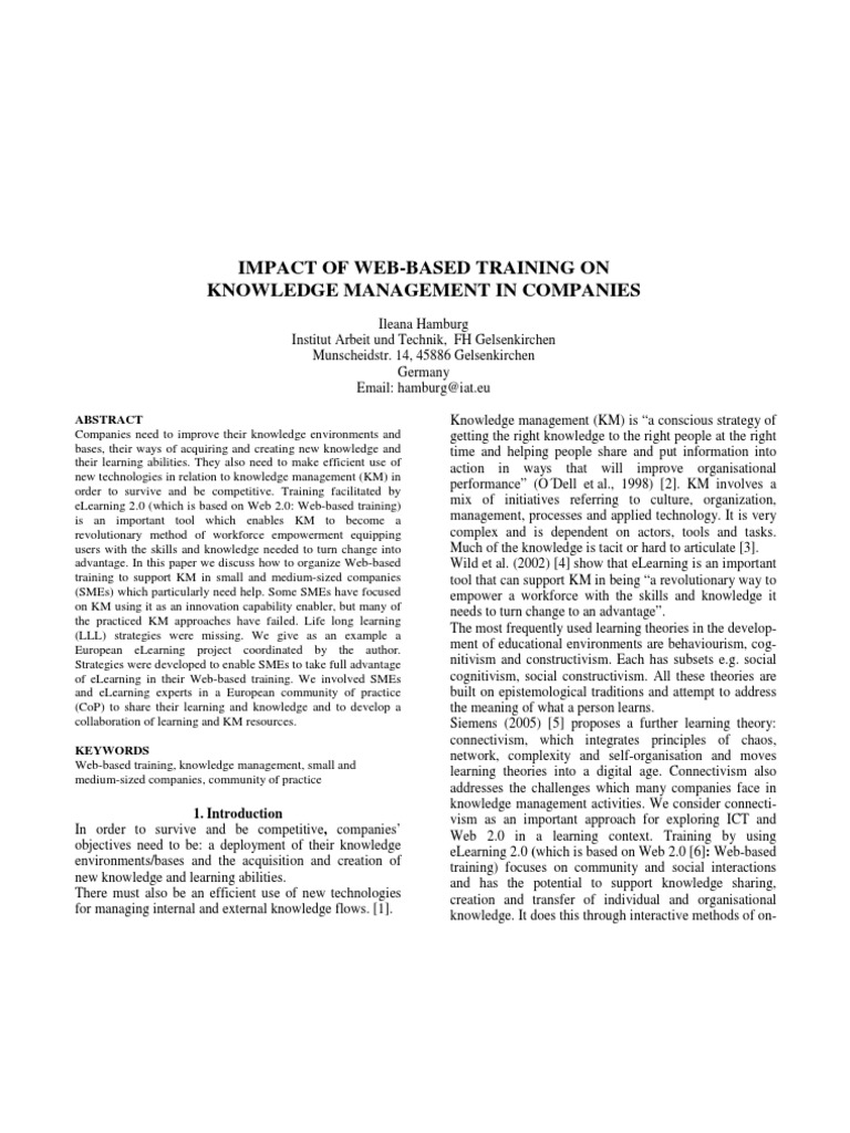 Impact of Web-Based | PDF | Knowledge Management | Educational Technology
