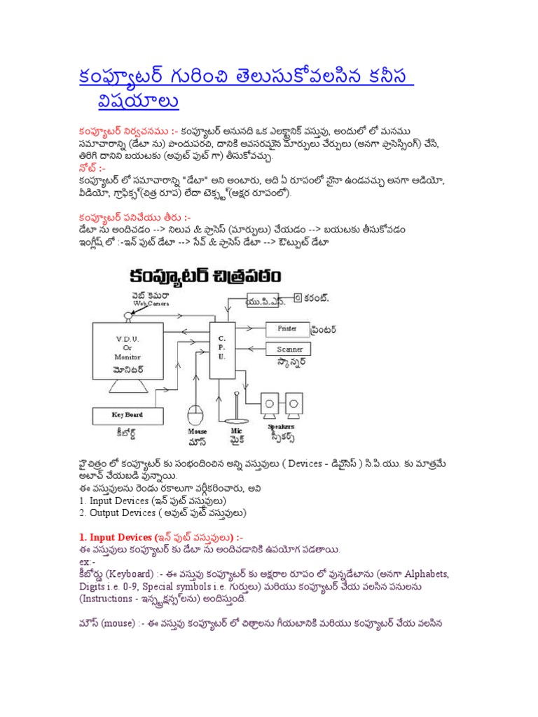 Computer in Telugu | PDF