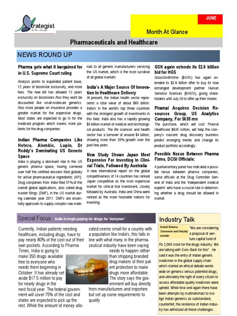 June Month At Glance: News Roundup of the Pharmaceutical and Healthcare ...