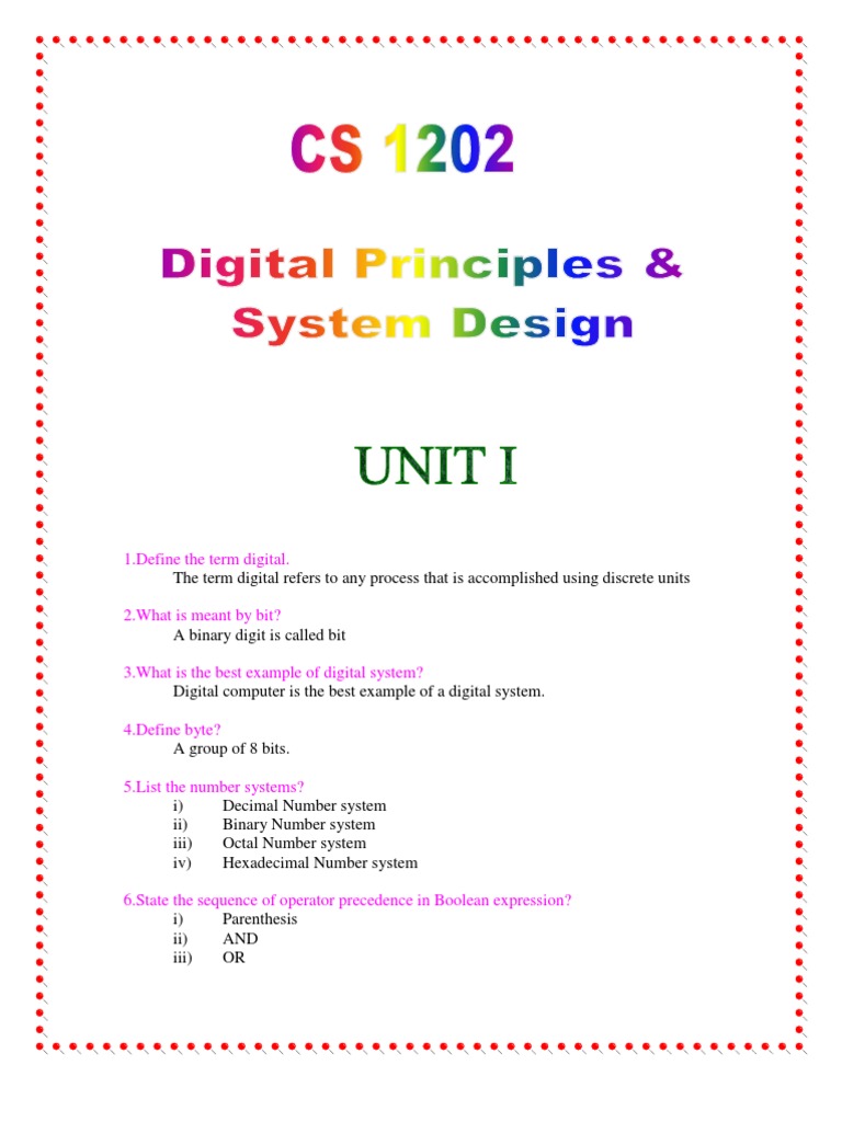 Digital Principles and System Design | PDF