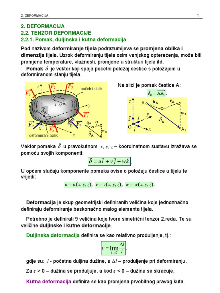 02 Poglavlje Deformacija | PDF