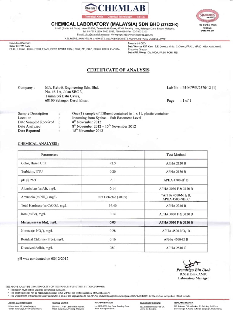 Water Analysis | PDF | Chemistry | Nature