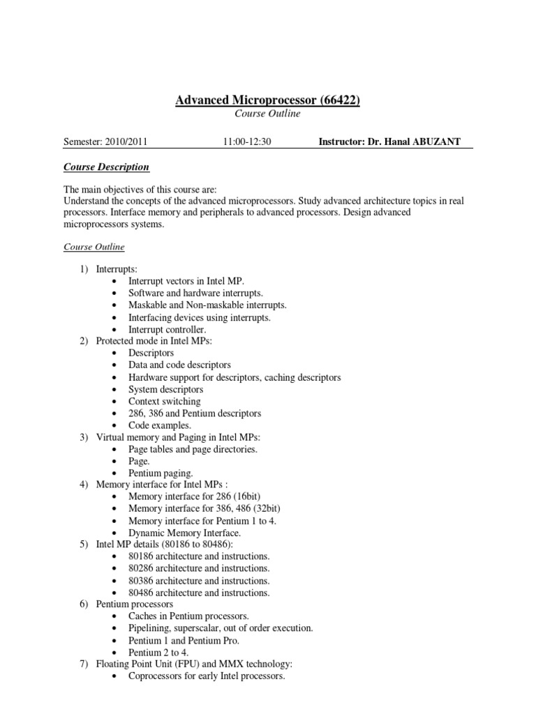 Advanced Microprocessor | PDF