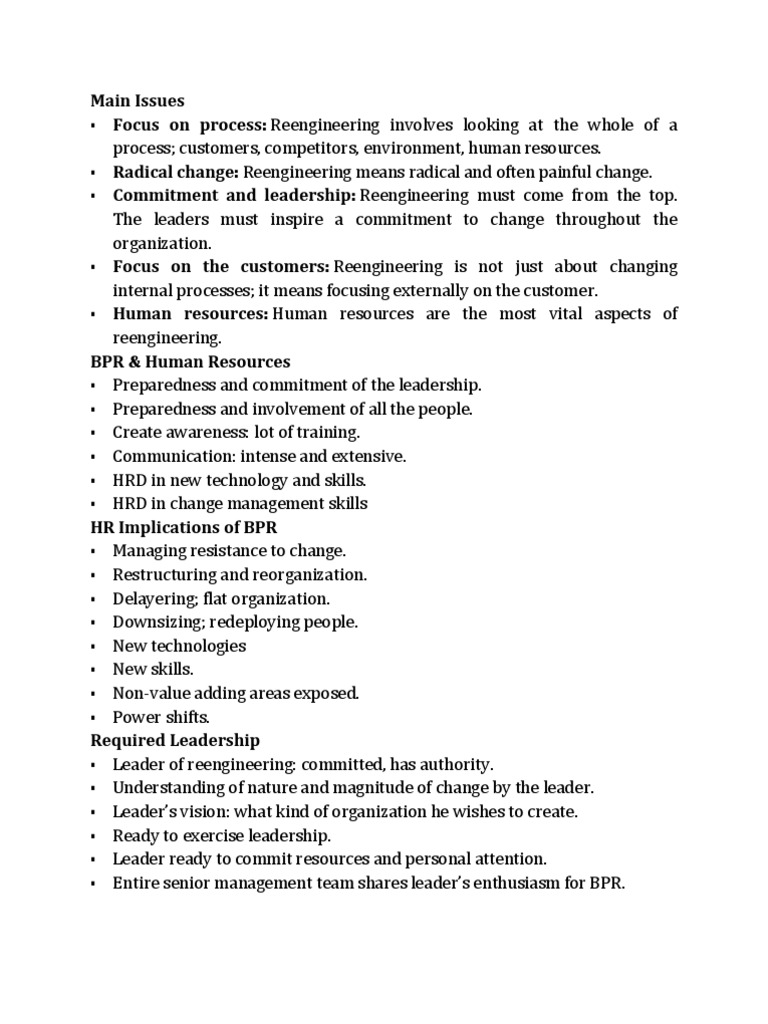 BPR-HR Point of View | PDF | Leadership | Business
