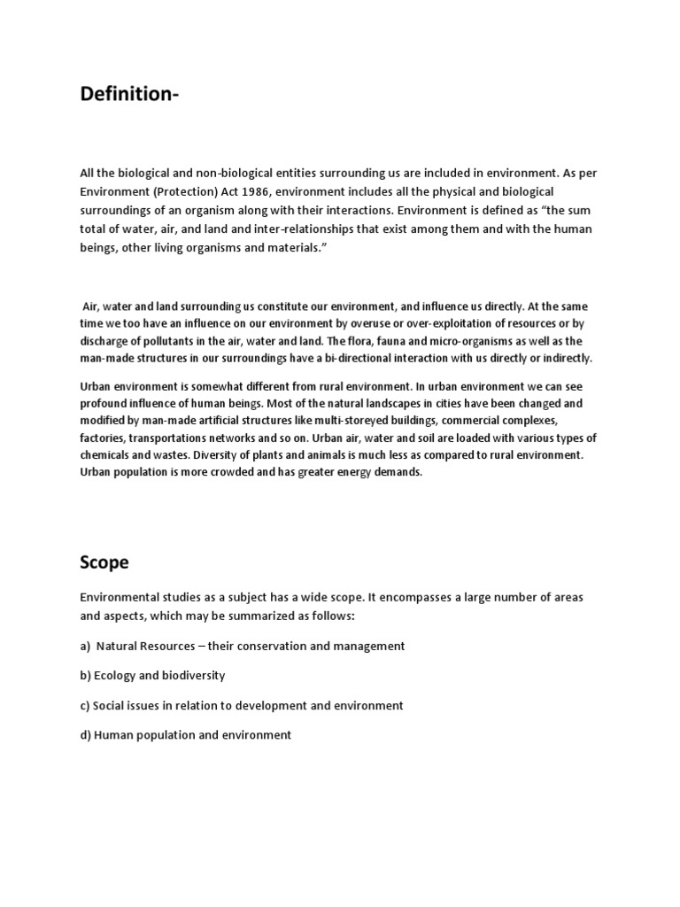 Definition, Scope and Importance, Need For Public Awarness | PDF ...