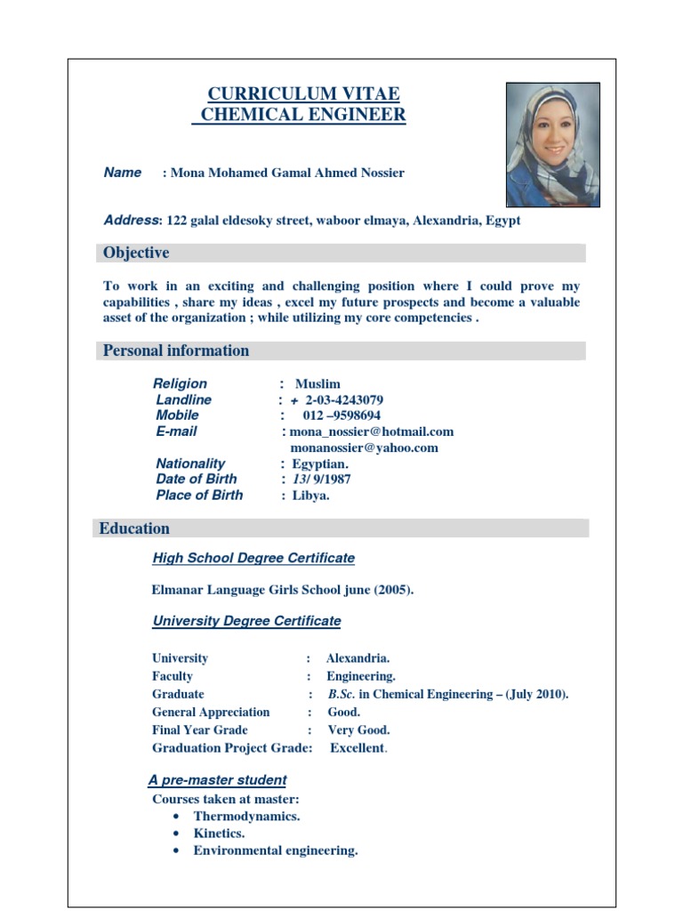 Female Data Entry Engineer CV/Resume Sample | PDF