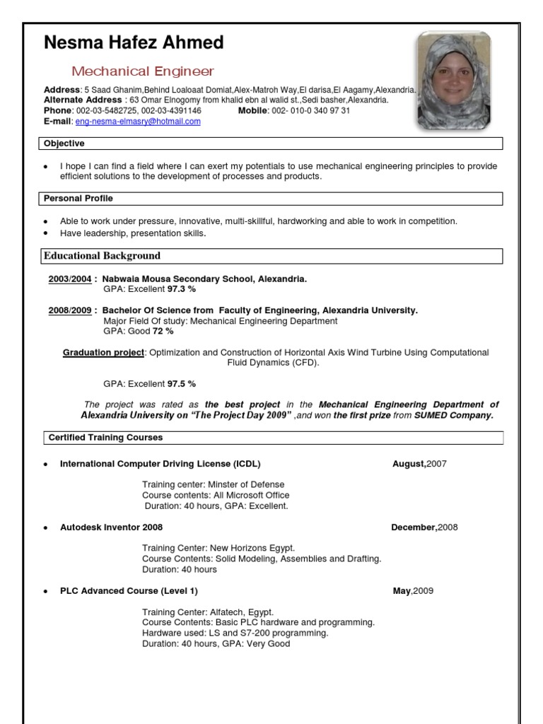 Female Data Entry Engineer CV/Resume Sample | PDF | Engineering | Autodesk