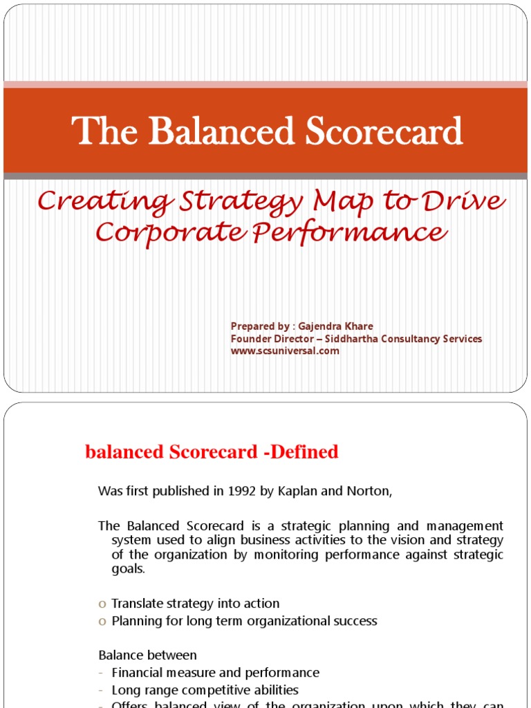 Balanced Score Card - Strategy Roadmap | PDF | Strategic Management | Goal