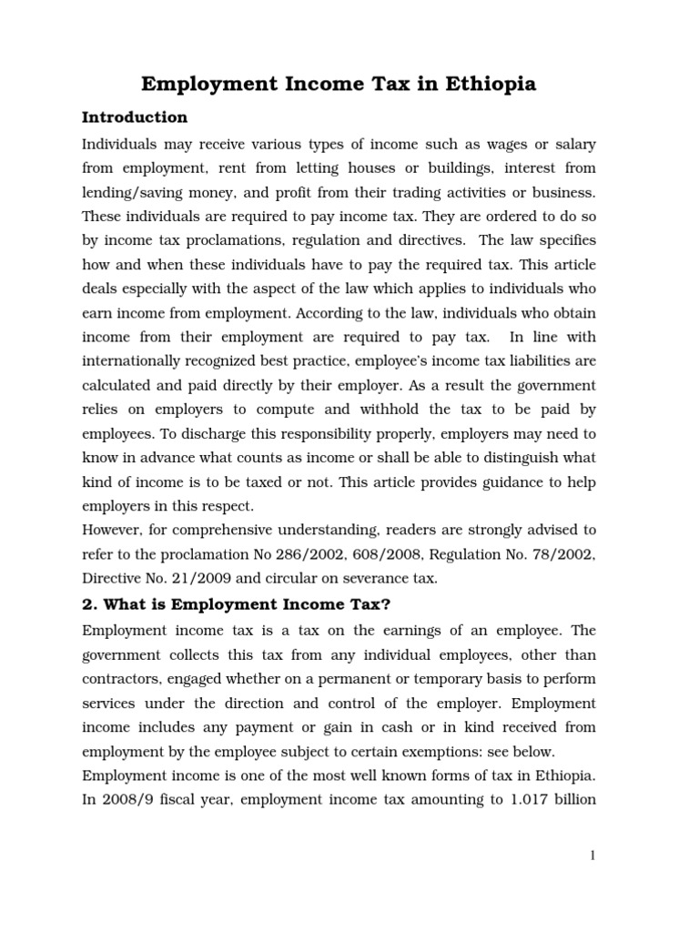 Employment Income Tax | PDF | Withholding Tax | Income Tax