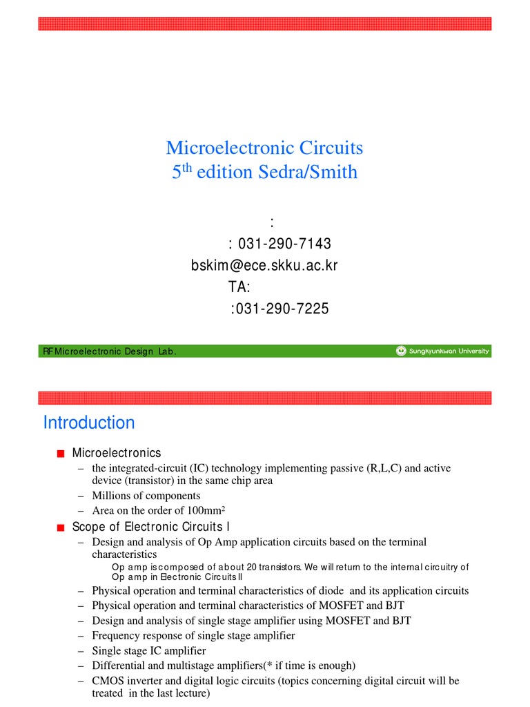 Microelectronic Circuits | PDF | Amplifier | Electronic Circuits