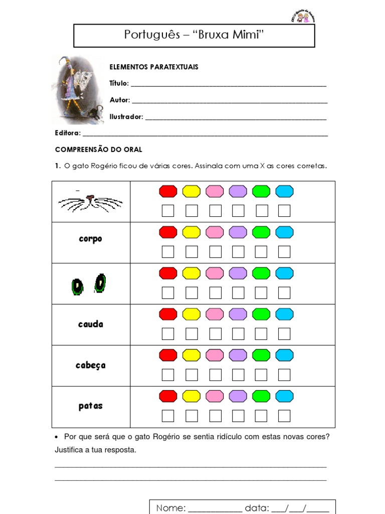 Ficha de Leitura - Bruxa Mimi | PDF