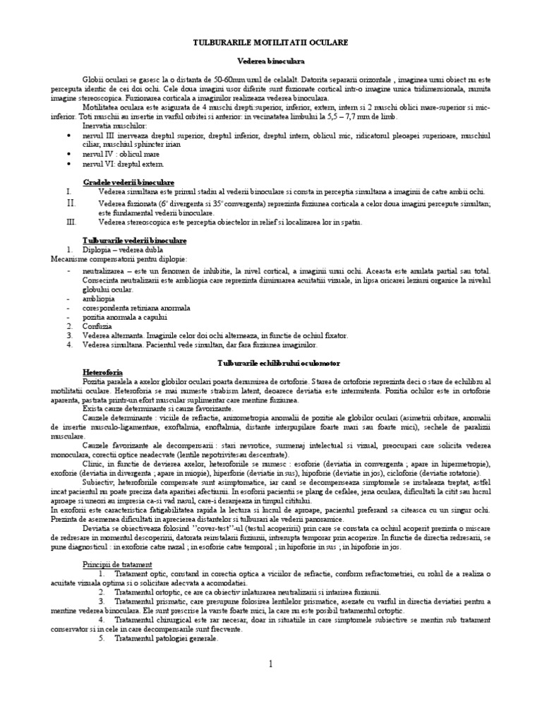 4.tulburari Ale Motilitatii Oculare | PDF