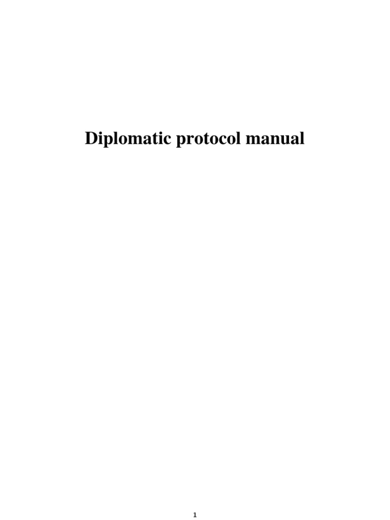 Diplomatic protocol manual | Etiquette | Diplomacy
