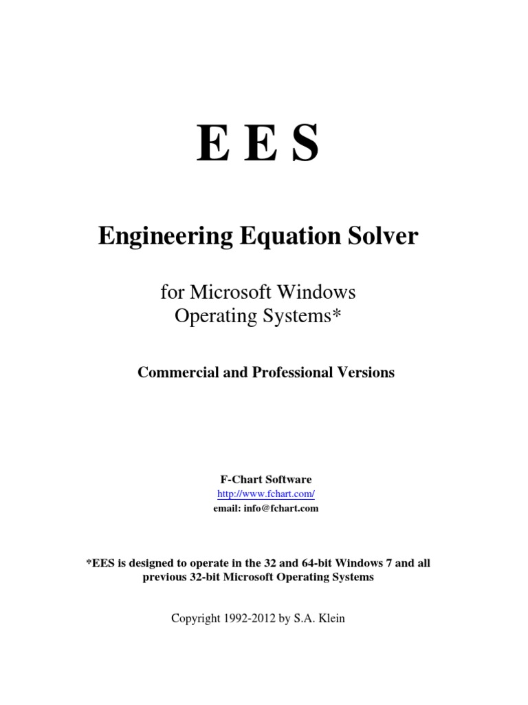Engineering Equations Solver (EES) Manual | PDF | Subroutine | Equations