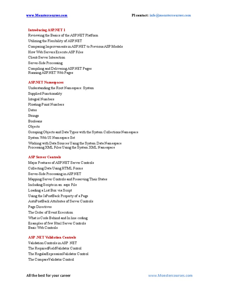 Dotnet Online Training @ | PDF | Active Server Pages | Web Server