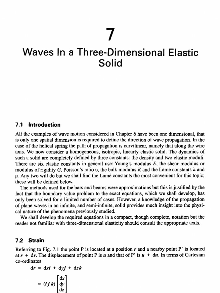 Waves in Three-Dimensional Solid: A Elastic | PDF | Waves ...