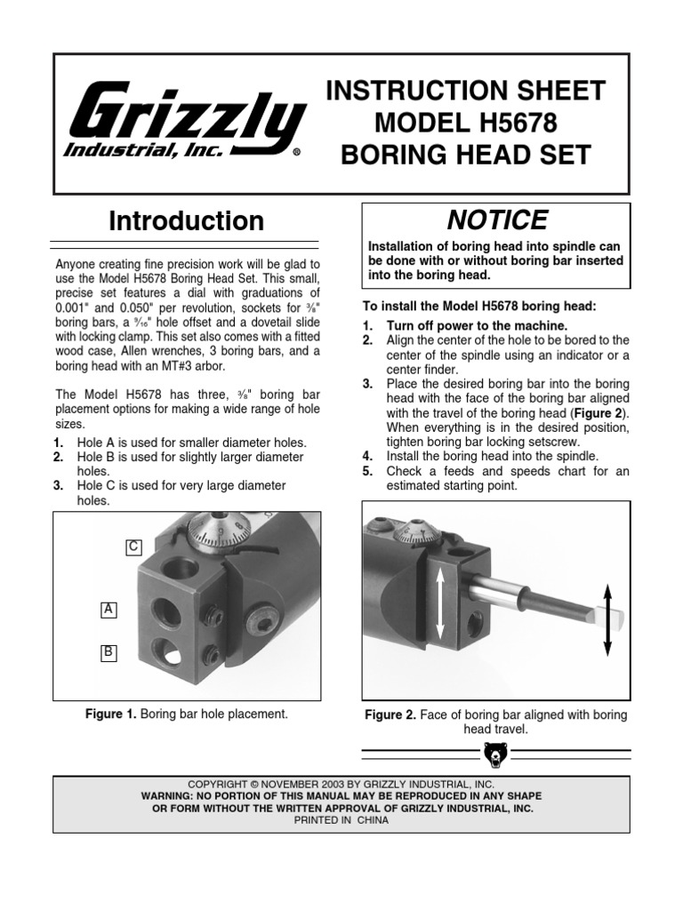 Boring Head Manual | PDF | Screw | Industries