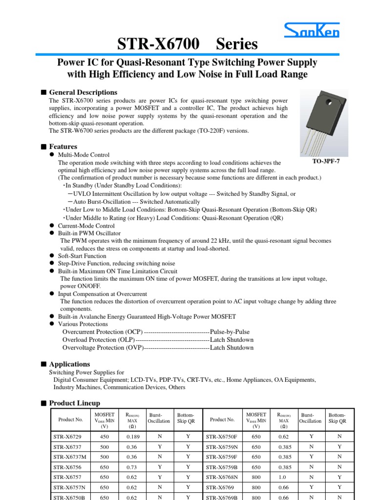 str-x6750 | Power Supply | Switch