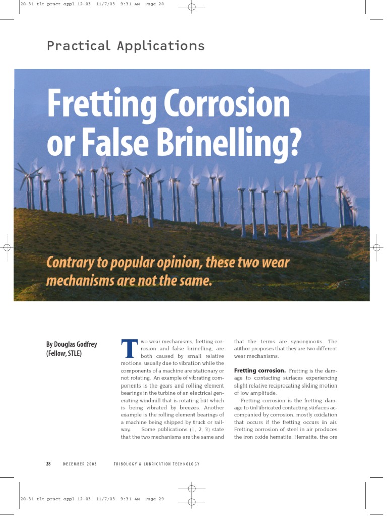 Fretting Corrosion or False Brinelling | Wear | Bearing (Mechanical ...