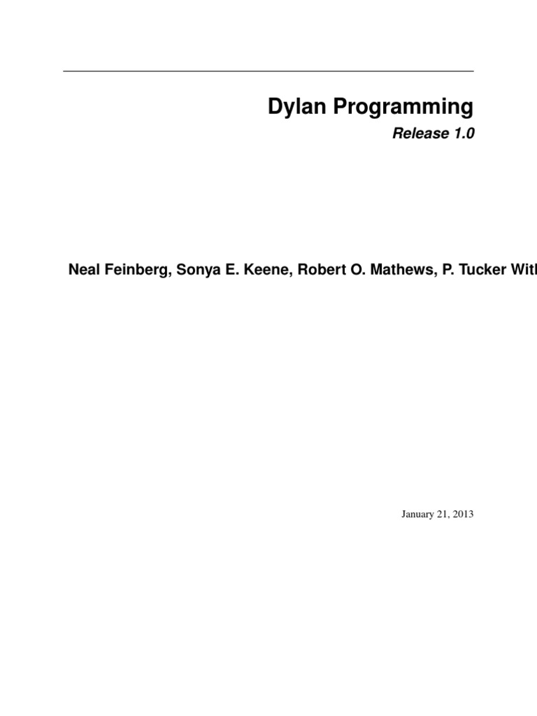 Dylan Programming | PDF | Class (Computer Programming) | Inheritance ...