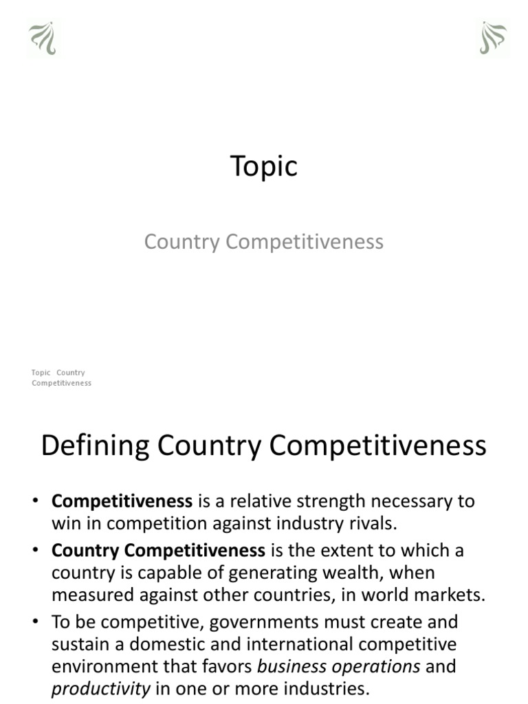 Country Competitiveness Insights | PDF | Competition | Internationalization
