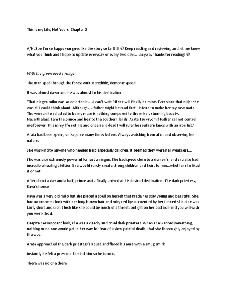 This Is My Life, Not Yours | PDF