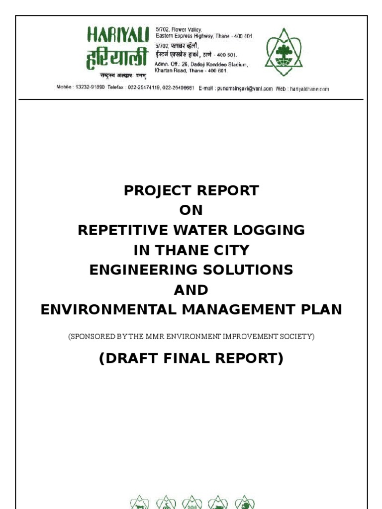 Thane Water Logging Solutions Report | PDF | Stormwater | Sanitary Sewer