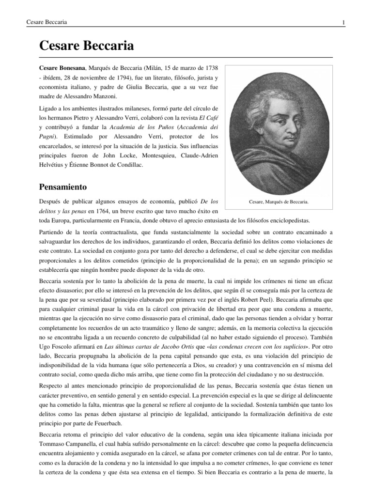 Cesare Beccaria | Crímenes | Crimen y justicia